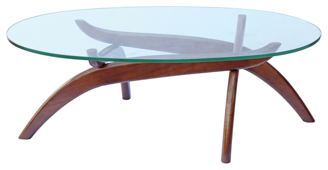 Classics Spider Coffee Table, Walnut, 17"H x 51"W x 27"D - Midcentury ...