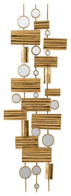 Geometric Metal & Glass Wall Art 47x2.5x15.5" - Contemporary - Wall ...