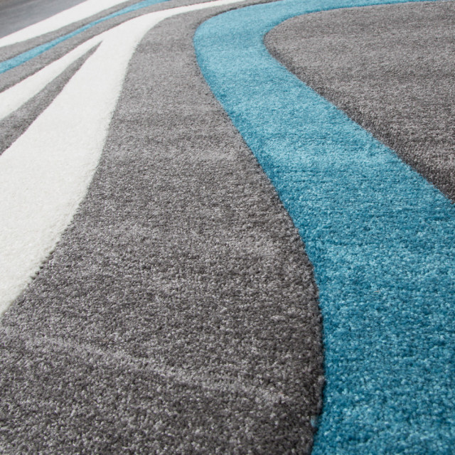 Modern Area Rug With Wave Pattern, 2'x3'7" - Contemporary - Area Rugs ...