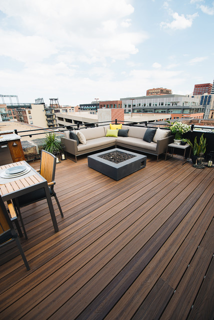Downtown Living Rooftop Deck -- Envision Distinction Spiced Teak ... Downtown Living Rooftop Deck -- Envision Distinction Spiced Teak ...