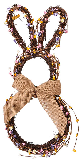 Hanging Twig Bunny, 16"x8" - Farmhouse - Holiday Accents And Figurines ...