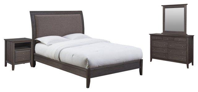 Modus City II 4 Piece E King Bedroom Set With Nightstand, Dolphin, E ...