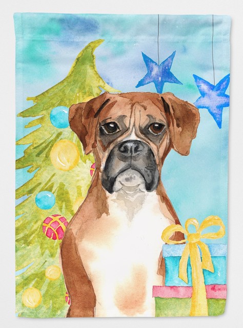 Christmas Tree Boxer Flag Canvas House Size - Christmas Ornaments - by ...