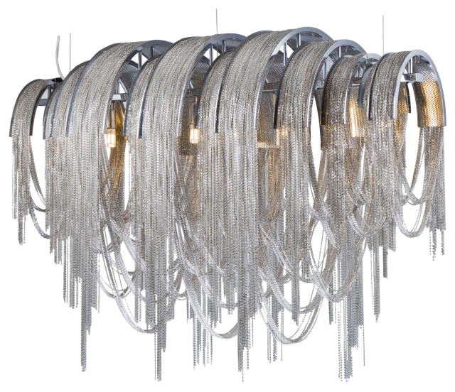 L35" Iron Chain Waterfall Chandelier With Chrome Hardware ...