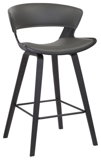 Jagger Modern 26" Wood and Faux Leather Counter Height Stool ...