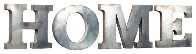 Large Decorative Tin Word - HOME, 1.25" D x 7" H - Contemporary - Wall ...