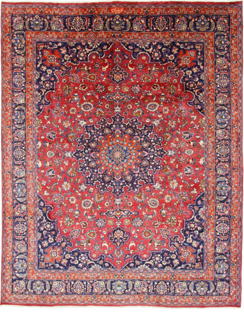 Persian Rug Mashhad 12'4"x9'9" Hand Knotted, 12'4"x9'9" - Traditional ...