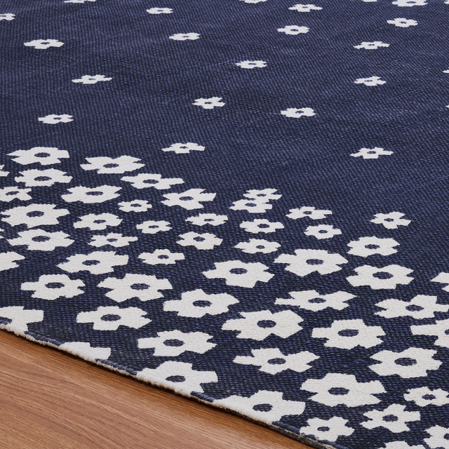 100% Cotton Wildflower Modern Floral Area Rug, 2 Ft. X 8 Ft ...