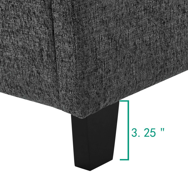 Legends Home Queen Size Charcoal Grey Upholstered Platform Bed ...