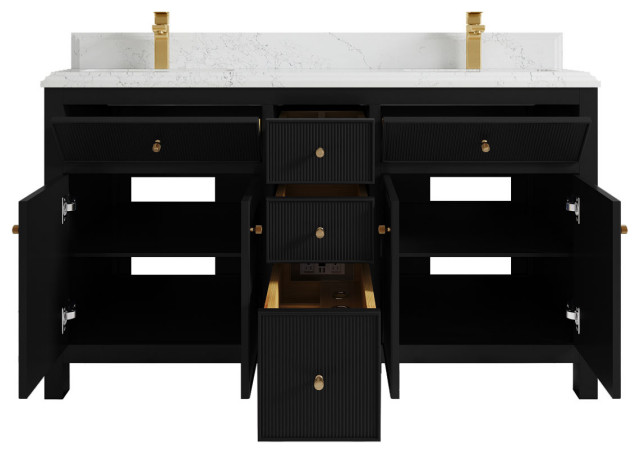 Willow Collection Sonoma Teak, 60" Double - Transitional - Bathroom ...