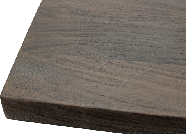 Redondo Felix 72" Square Dining Table, Solid Wood Top & Iron Legs ...