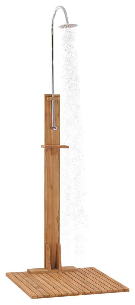 vidaXL Outdoor Shower Swimming Pool Shower Stand with Chassis Board ...