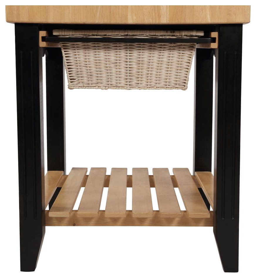 Color Story Black Butcher Block Kitchen Island - Contemporary - Kitchen ...