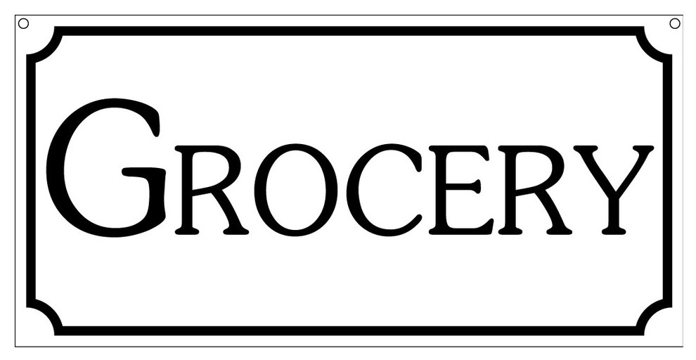 Grocery, Aluminum Food Store Farm House Decor Sign, 6"x12 ...