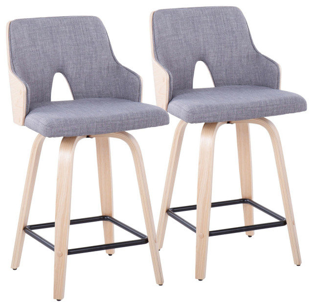 Stella 24" Fixed-Height Counter Stool, Set of 2 - Midcentury - Bar ...