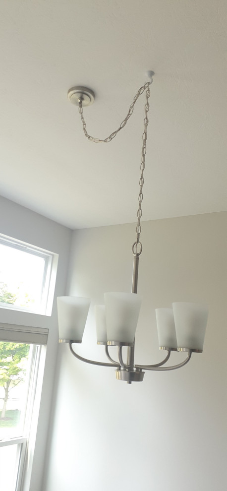 How much chain swag on a modern kitchen light fixture? Thanks! | Houzz ...