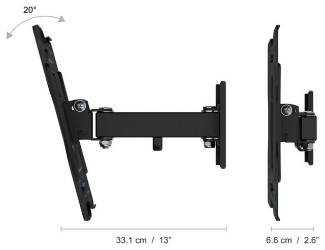 AVF Extendable Tilt and Turn Monitor Wall Mount for 13" to 39" Screens ...