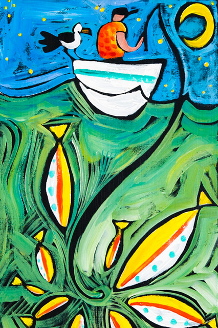 Nice Catch by Ben Mann Poster Print, 12" x 18" - Beach Style - Prints ...