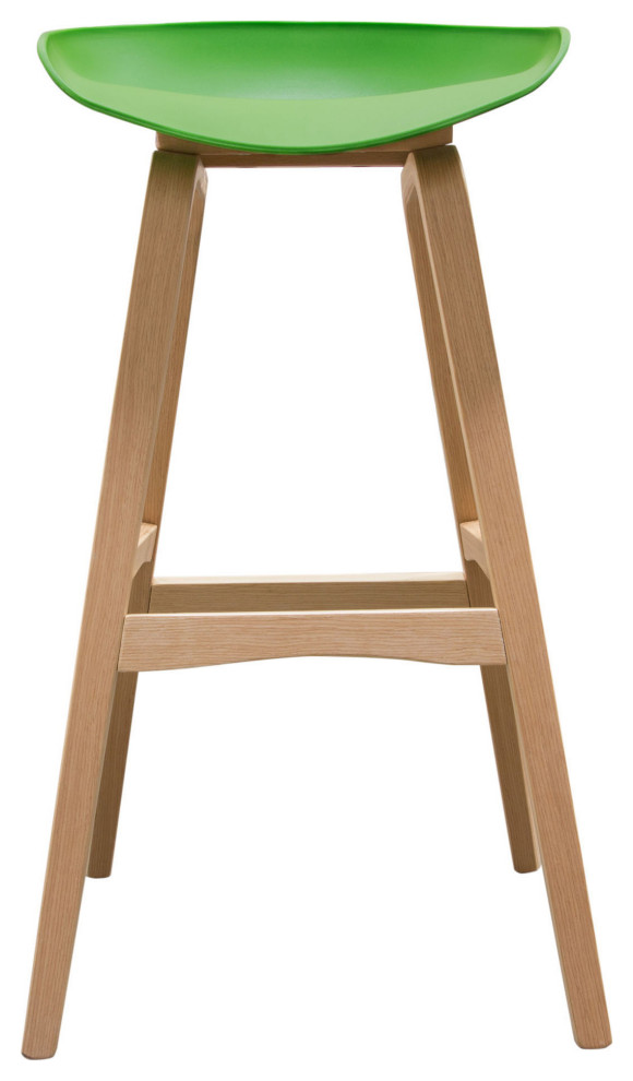 Brentwood Bar Height Stool with Green PP Seat & Molded Bamboo Frame ...