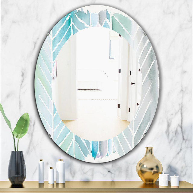 Designart Watercolor Swatch Element Iv Frameless Oval Or Round Wall ...