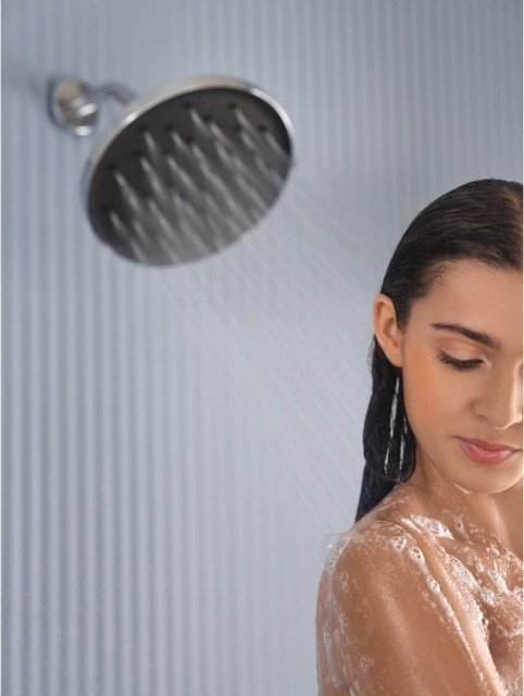 Moen 220R3 Verso 2.5 GPM Single Function Rain Shower Head - Contemporary - Showerheads And Body ...