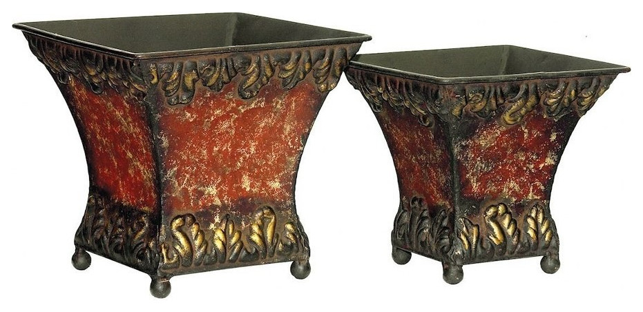 11" Planter Brown Finish Decor Planters Bailey - Victorian - Indoor ...