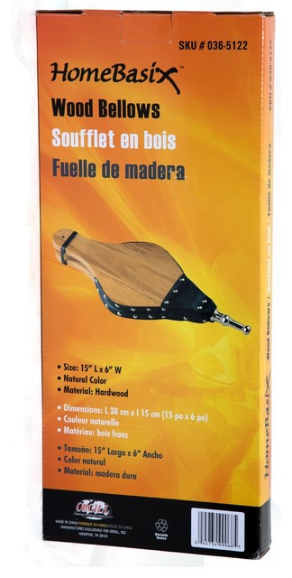 Simple Spaces A801-C3L Hardwood Bellows For Fireplace, 15" x 6", Oak ...