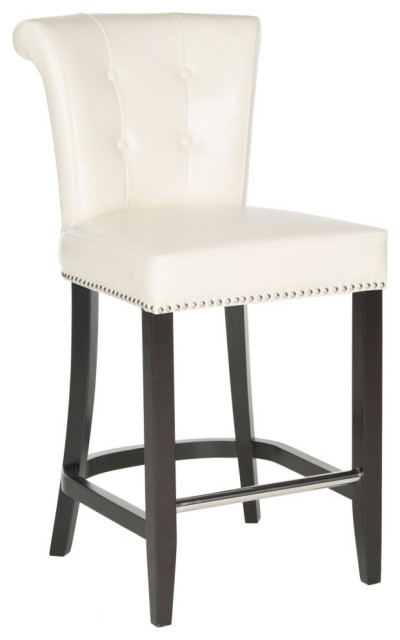Marian Ring Counter Stool, Set of 2, Flat Cream - Transitional - Bar ...