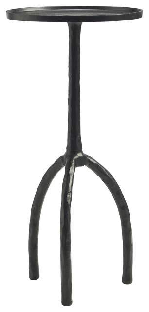 Konsta Matte Black Coated Aluminum Accent Table - Industrial - Side ...