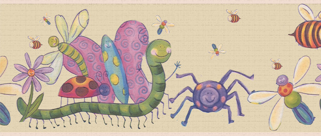 Bees, Bugs Peel and Stick Wallpaper Border 15'x7", Roll 15 ft. x 7 in ...
