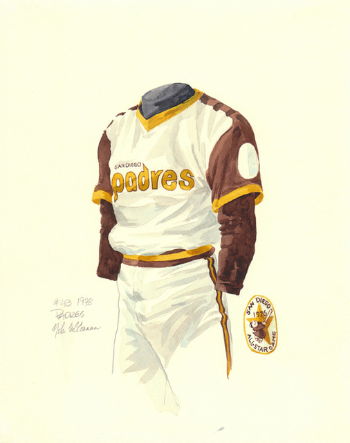 Original Art of the MLB 1978 San Diego Padres Uniform - Traditional ...