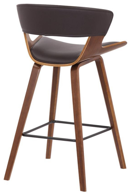 Jagger Modern 26 Wood and Faux Leather Counter Height Bar Stool in ...