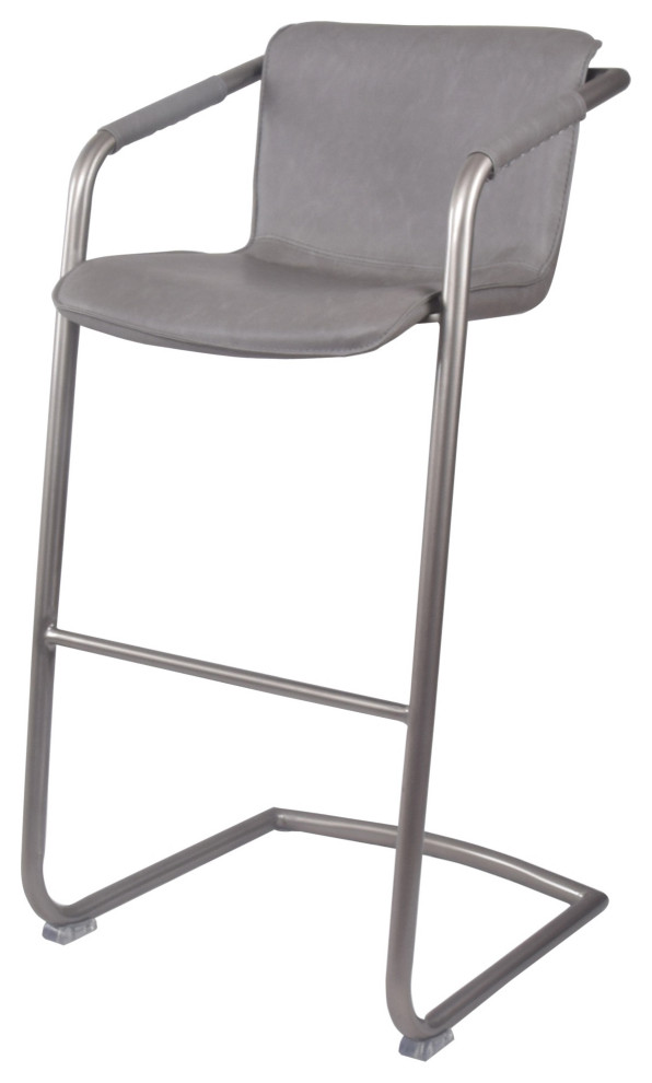 Indy PU Leather Bar Stool,Set of 2 - Antique Graphite Gray - Industrial ...