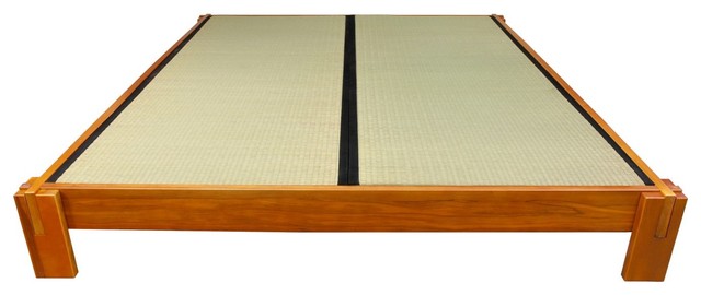 Tatami Platform Bed With Tatami Mats, Queen - Asian - Platform Beds ...
