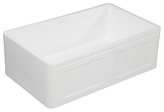 Solid Surface White Stone Front Farmhouse Single Bowl Kitchen Sink ...