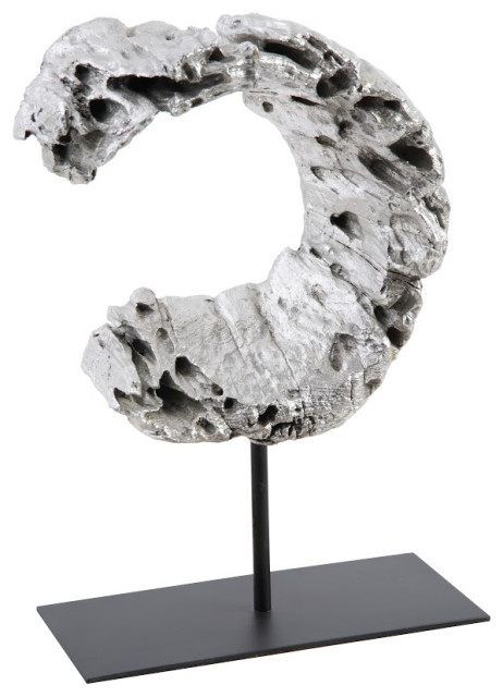 Cast Eroded Wood Circle on Stand, 12x6x17"h - Rustic - Decorative ...