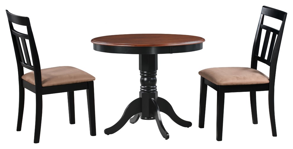 Brookline Small Kitchen Dining Table and Chairs Set, 3-Piece ...