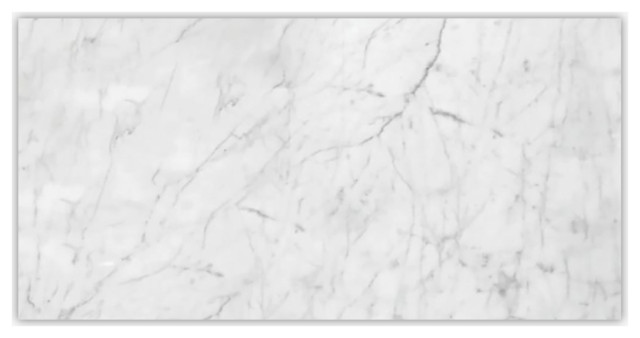 White Carrara Honed 12x24 Marble Tile, 12x24 - Traditional - Wall And ...