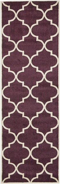 Contemporary Theodora Plum Area Rug, 2'7"x8' Runner - Mediterranean ...