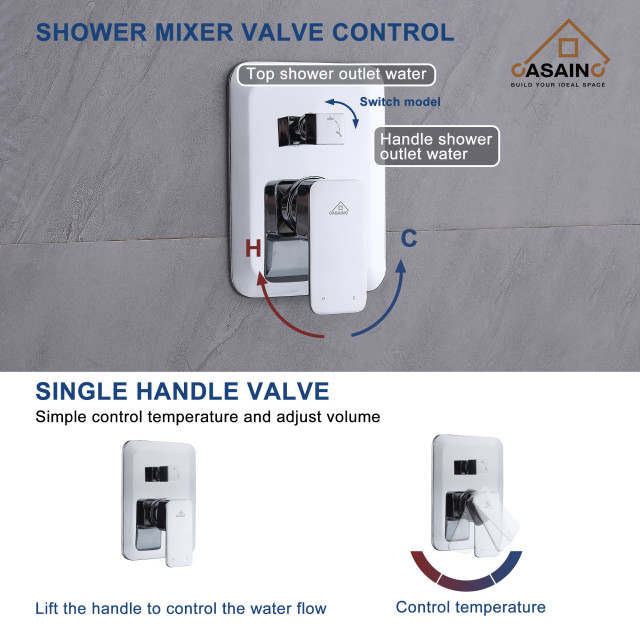 Brushed Nickel Wall Mounted Shower Faucet Waterfall Shower Bar System ...