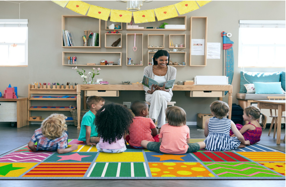 Flagship Carpets FE331-44A 7'6"x12' Silly Seating, Seats 24 Educational ...