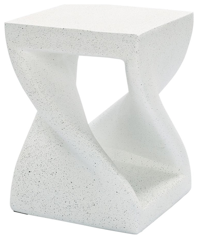 LuxenHome Speckled White MgO Square Twisted Indoor and Outdoor Side ...