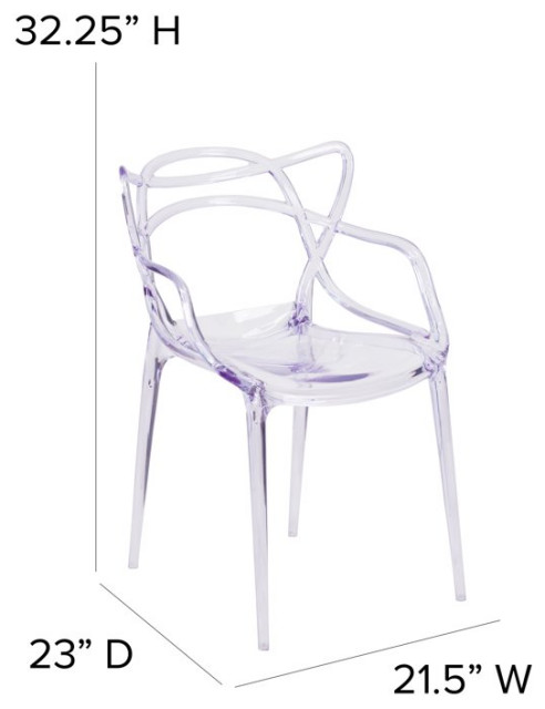 Set of 4 Outdoor Stackable Chair, Unique Design With Transparent ...