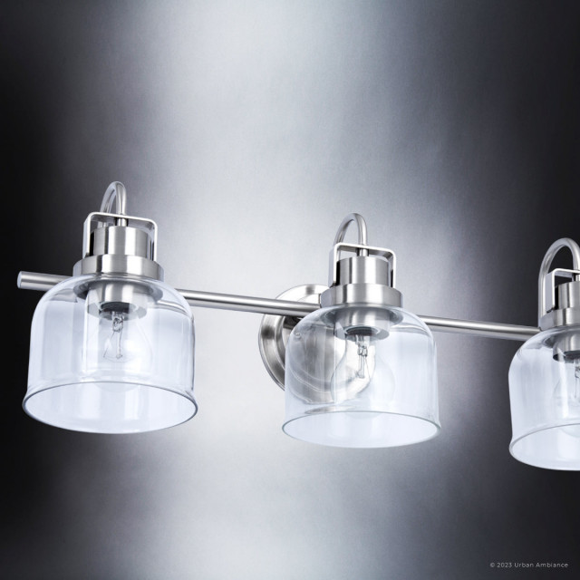 Luxury Modern Farmhouse Bath Light, Brushed Nickel, ULB2033 ...