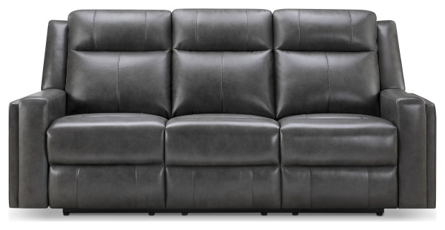 Rhodes Top-Grain Leather Manual Reclining Sofa - Contemporary - Sofas ...