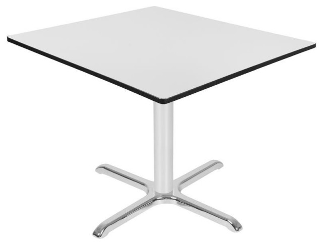 Via 48" Square X-Base Table, White, Chrome - Contemporary - Coffee ...