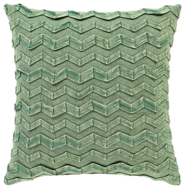 Caprio CPR-001 22"H x 22"W Square Pillow Cover in Dark Green/Emerald ...