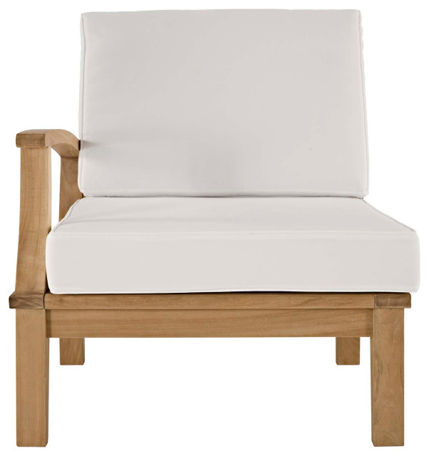 Marina Outdoor Patio Teak Left-Facing Sofa EEI-1148-NAT-GRY-SET ...