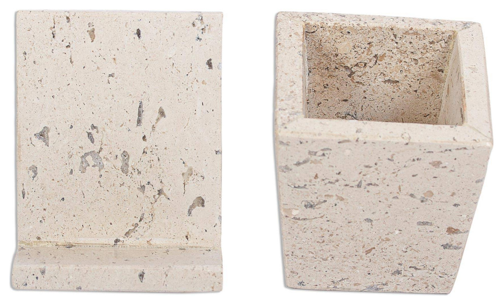 Novica Handmade Travertine Marble Desk Set - Traditional - Desk ...