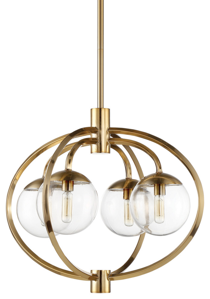 Craftmade 45524 Piltz 4 Light 22"W Globe Chandelier - Midcentury ...